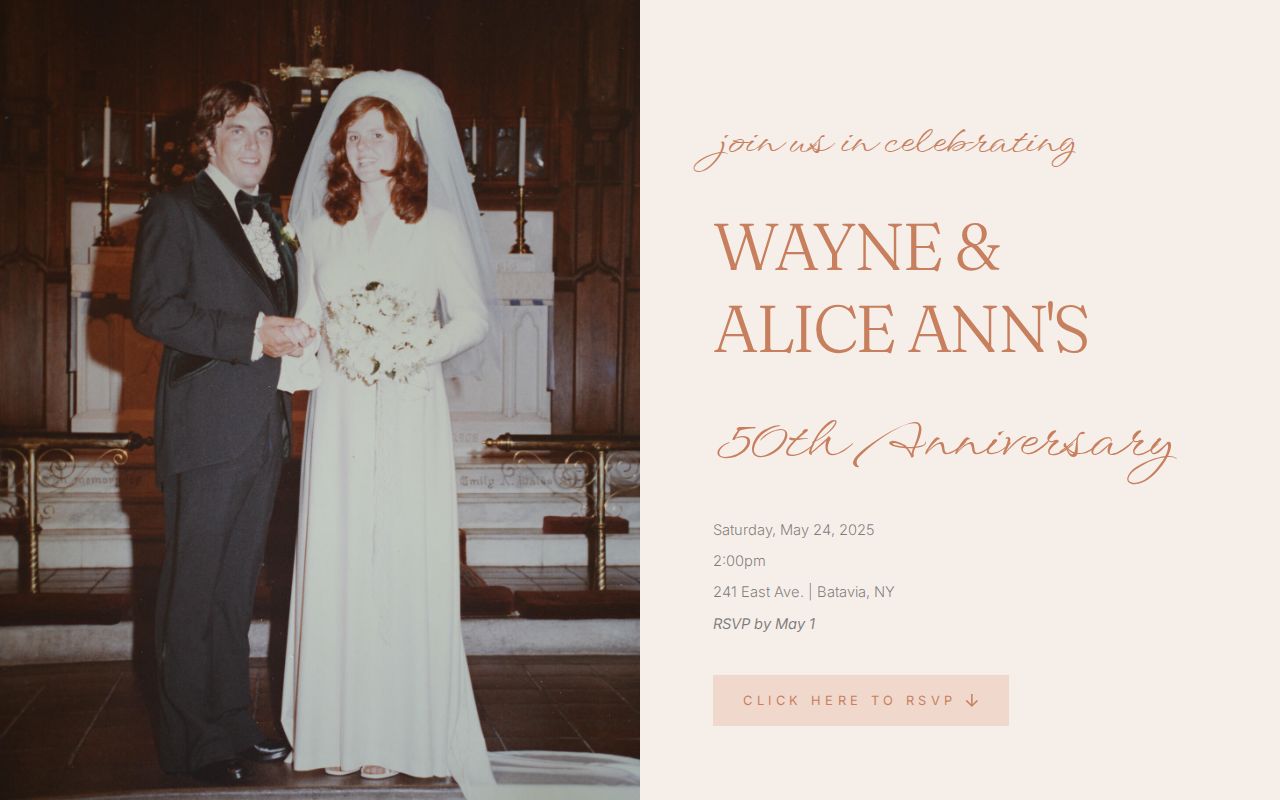 Wayne & Alice Ann's 50th Anniversary